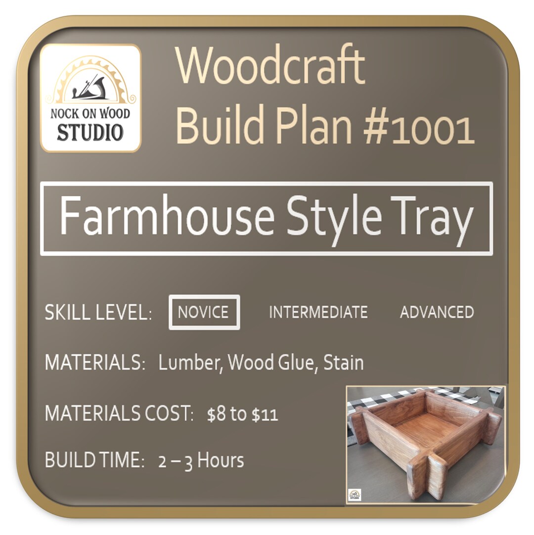 Farmhouse Style Tray Build Plans Includes Full Materials List, Step by ...
