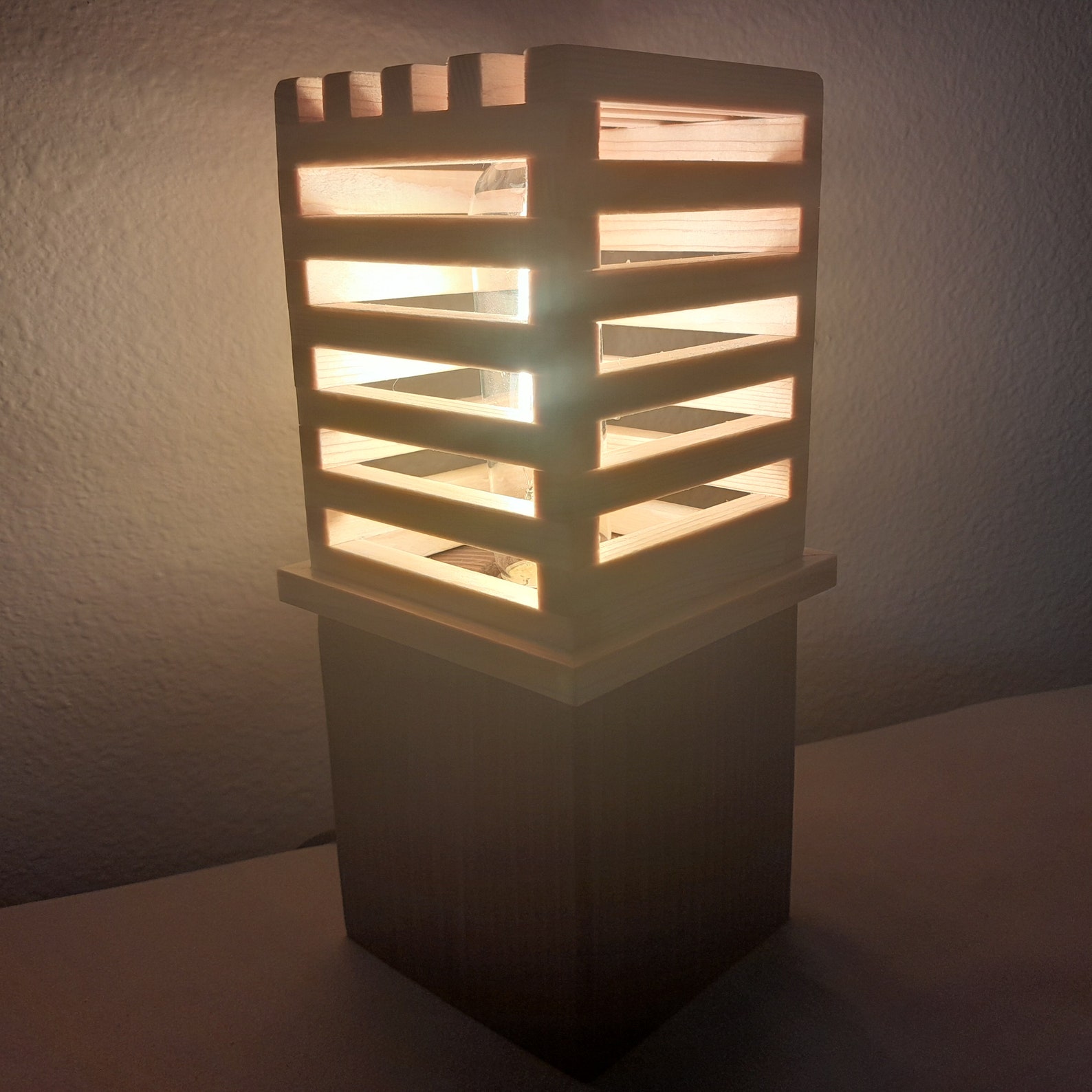 Wood Table Lamp Wood LED Lamp Rustic Wood Lamp LED Lamp Table Lamp ...