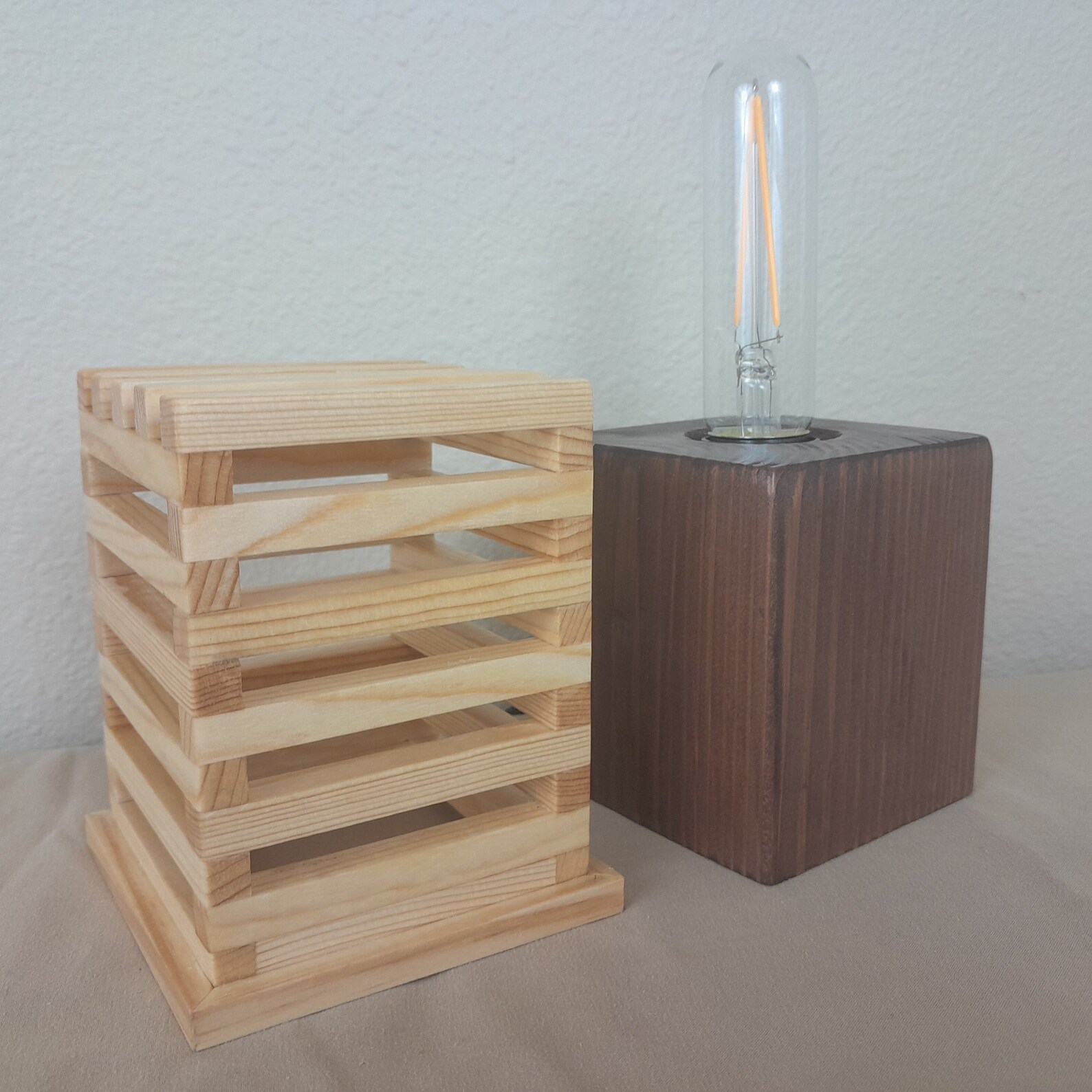 Wood Table Lamp Wood LED Lamp Rustic Wood Lamp LED Lamp Table Lamp ...