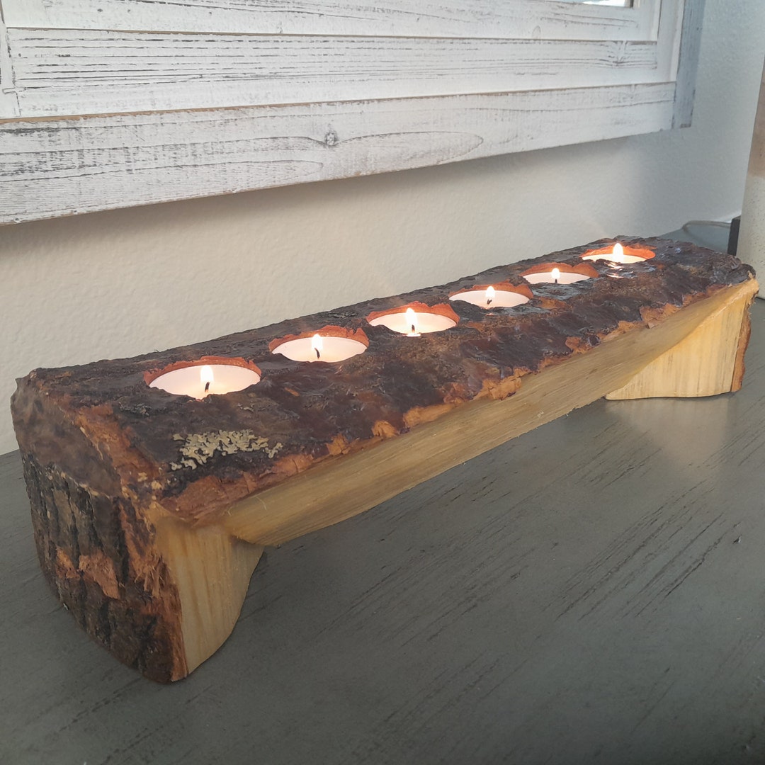 Ruthie's Live Edge Tea Candle Holder Wood Tea Candle Holder Unique ...