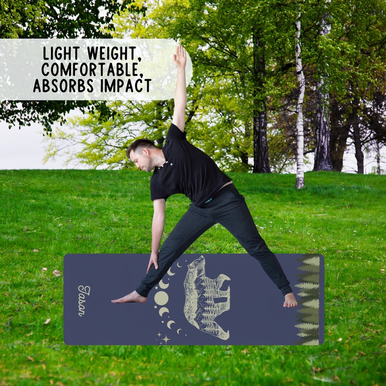 Custom Yoga Mat With Name, Gift for Yoga Lover, Boyfriend That Loves ...