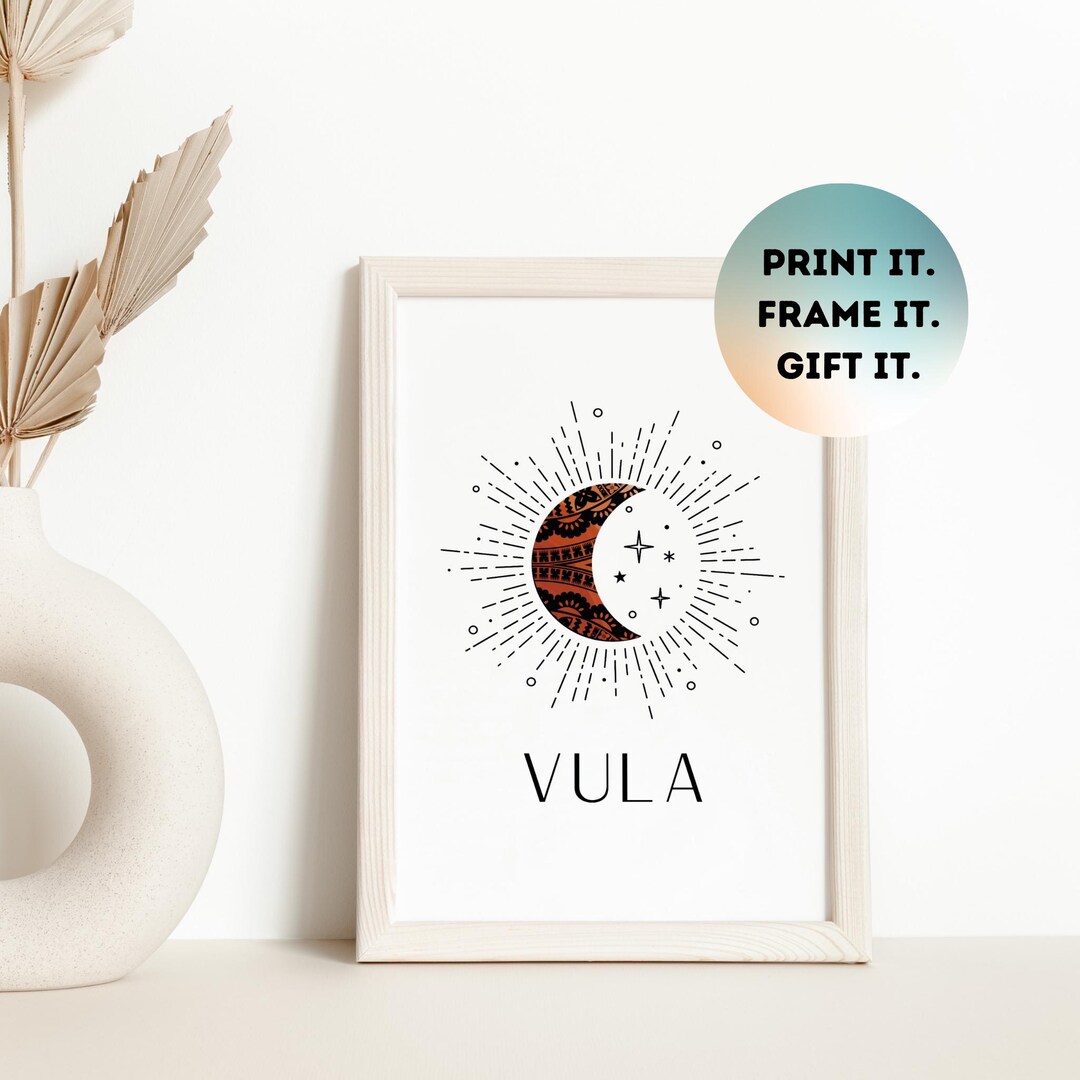 Fiji VULA (moon) Print in Coconut Brown | Instant Download - Etsy