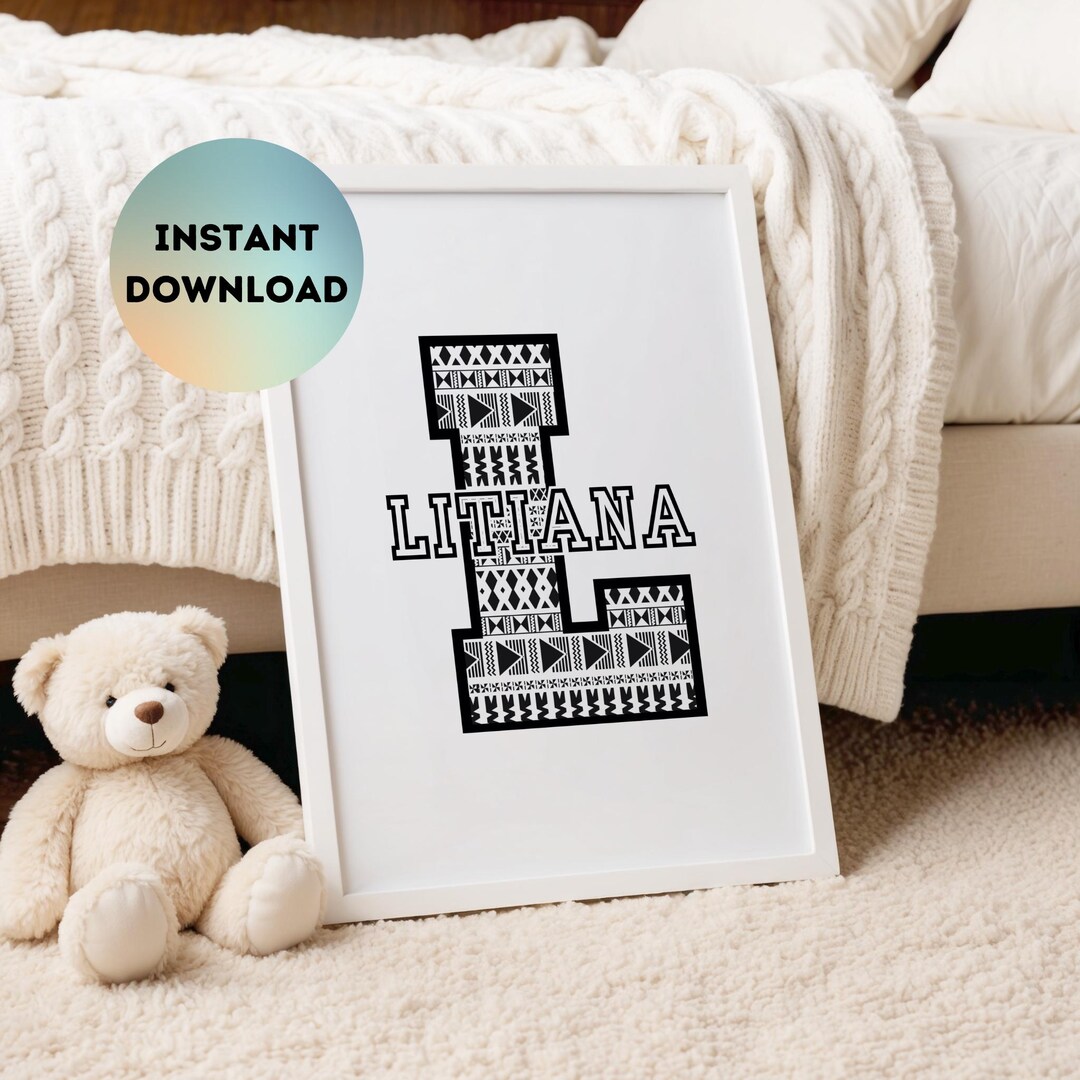 LITIANA Fiji Masi Name Sign | Fijian Gifts | Printables | Digital ...