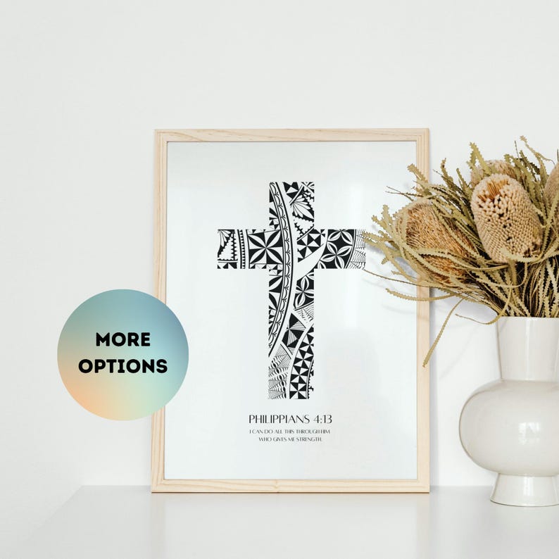 Tongan Cross of the Islands - Philippians Bible Verse (digital Download ...
