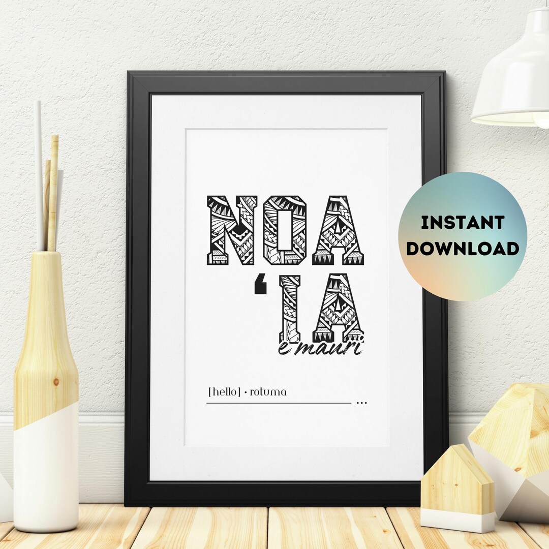 Rotuma NOA'IA E MAURI hello Poster Rotuman Gift Pasifika Print ...