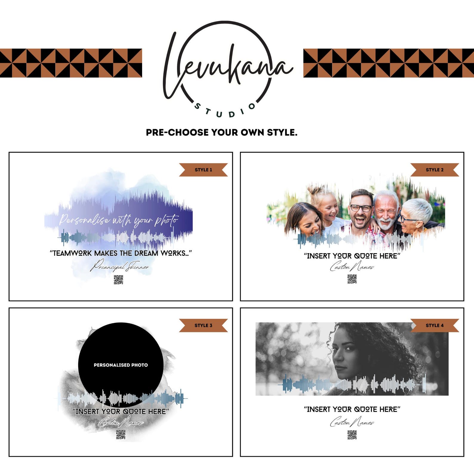 Soundwave + QR Code Poster - Landscape | Voice Recording | Wedding Gift ...