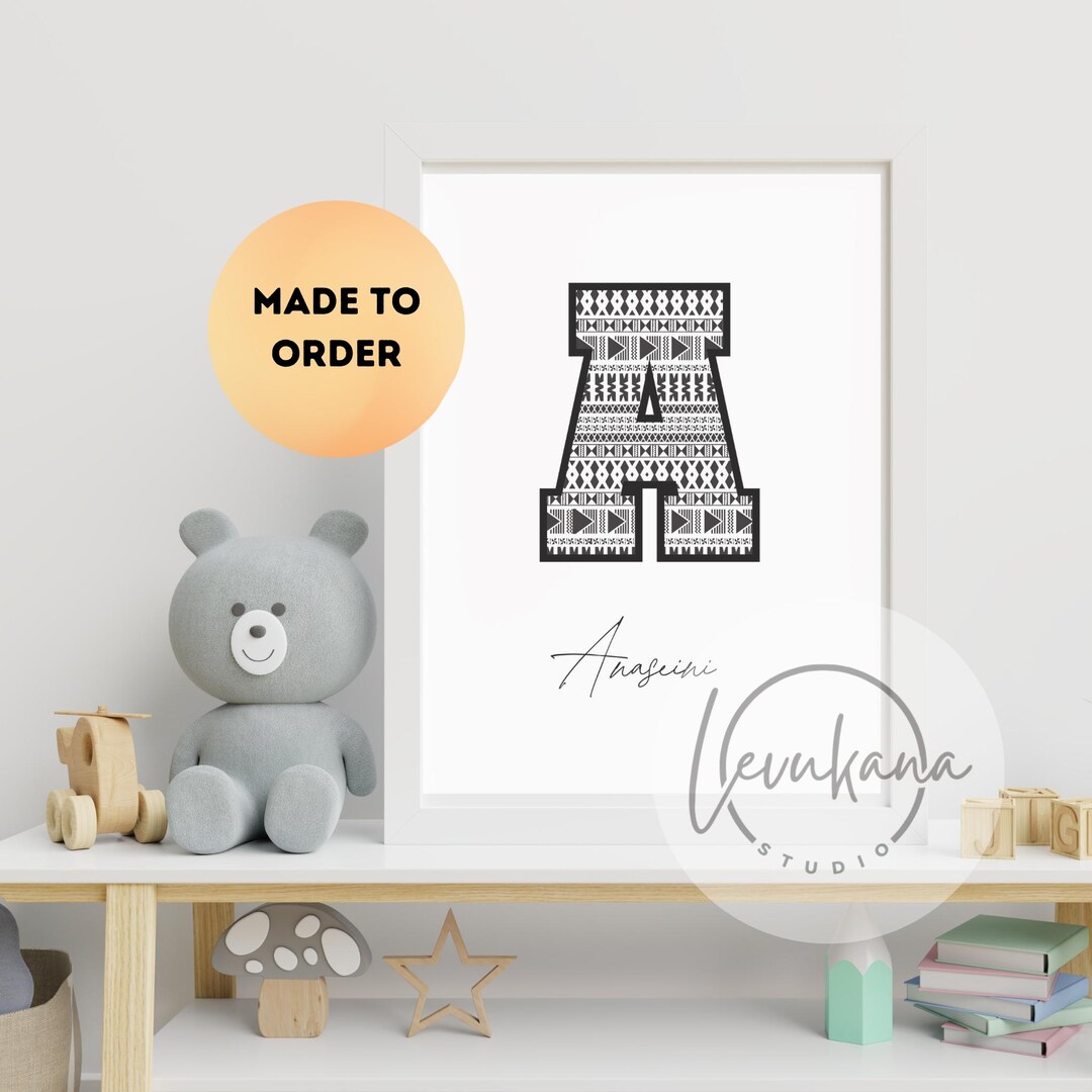 Personalised Name Poster, Minimalist - Fijian Kesakesa Style | Pasifika ...