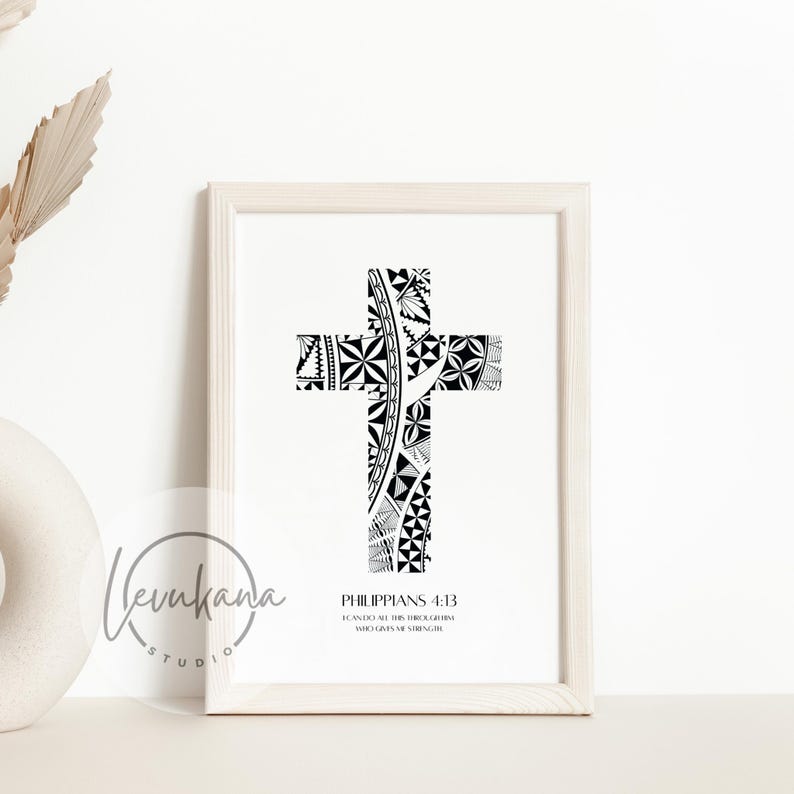 Tongan Cross of the Islands - Philippians Bible Verse (digital Download ...