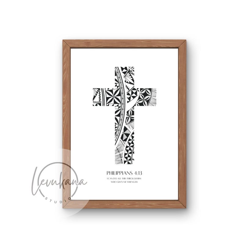 Tongan Cross of the Islands - Philippians Bible Verse (digital Download ...