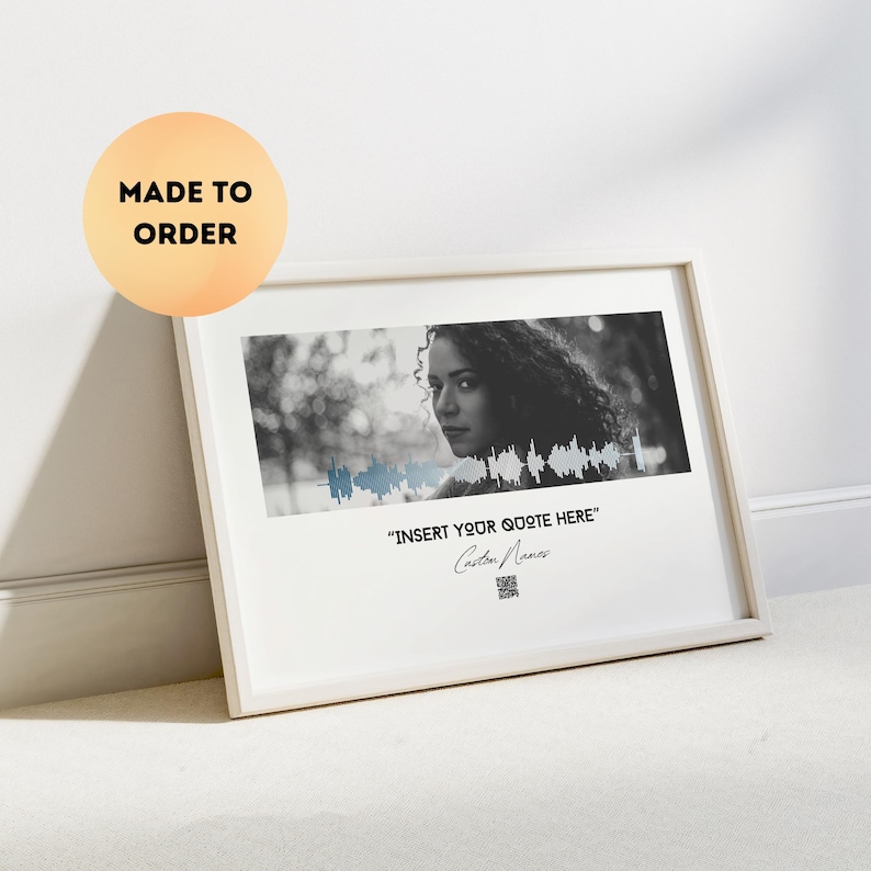 Soundwave + QR Code Poster - Landscape | Voice Recording | Wedding Gift ...