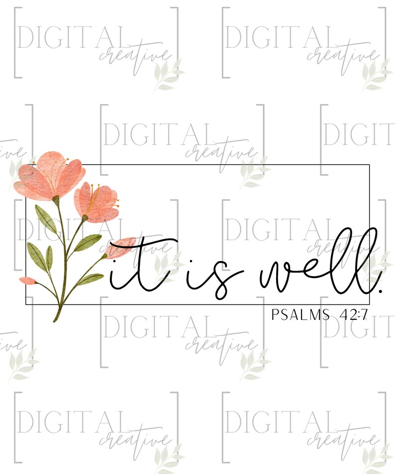 It is Well Verse Sublimation PNG: Christian Faith Design (digital ...