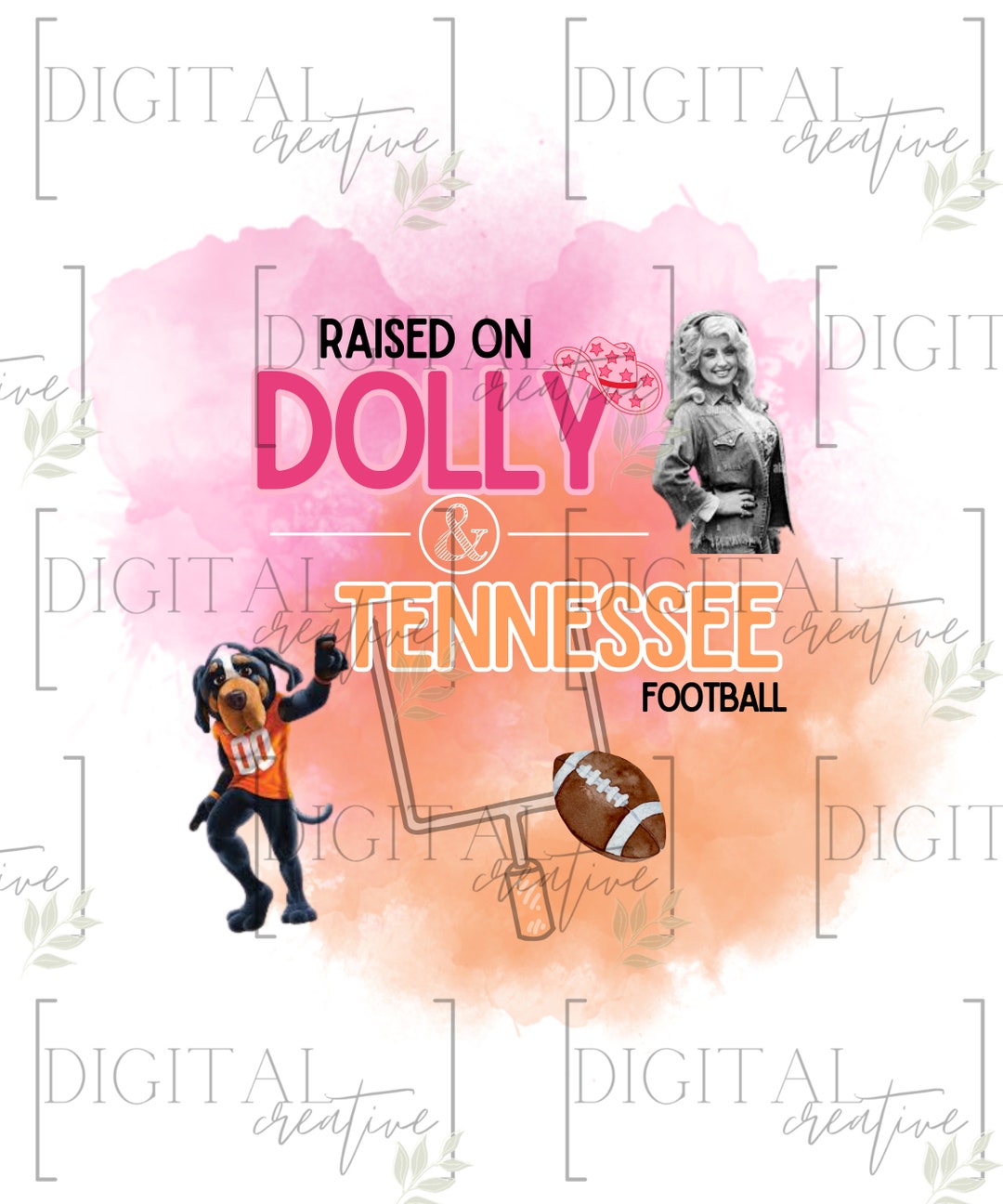 Dolly & Tennessee Football Sublimation PNG (digital Download) - Etsy