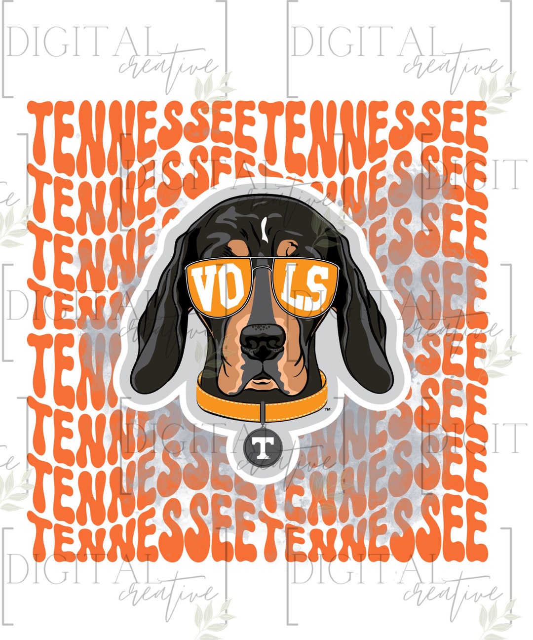 Tennessee Vols Hound Dog PNG: Orange Smokey Sublimation (digital ...