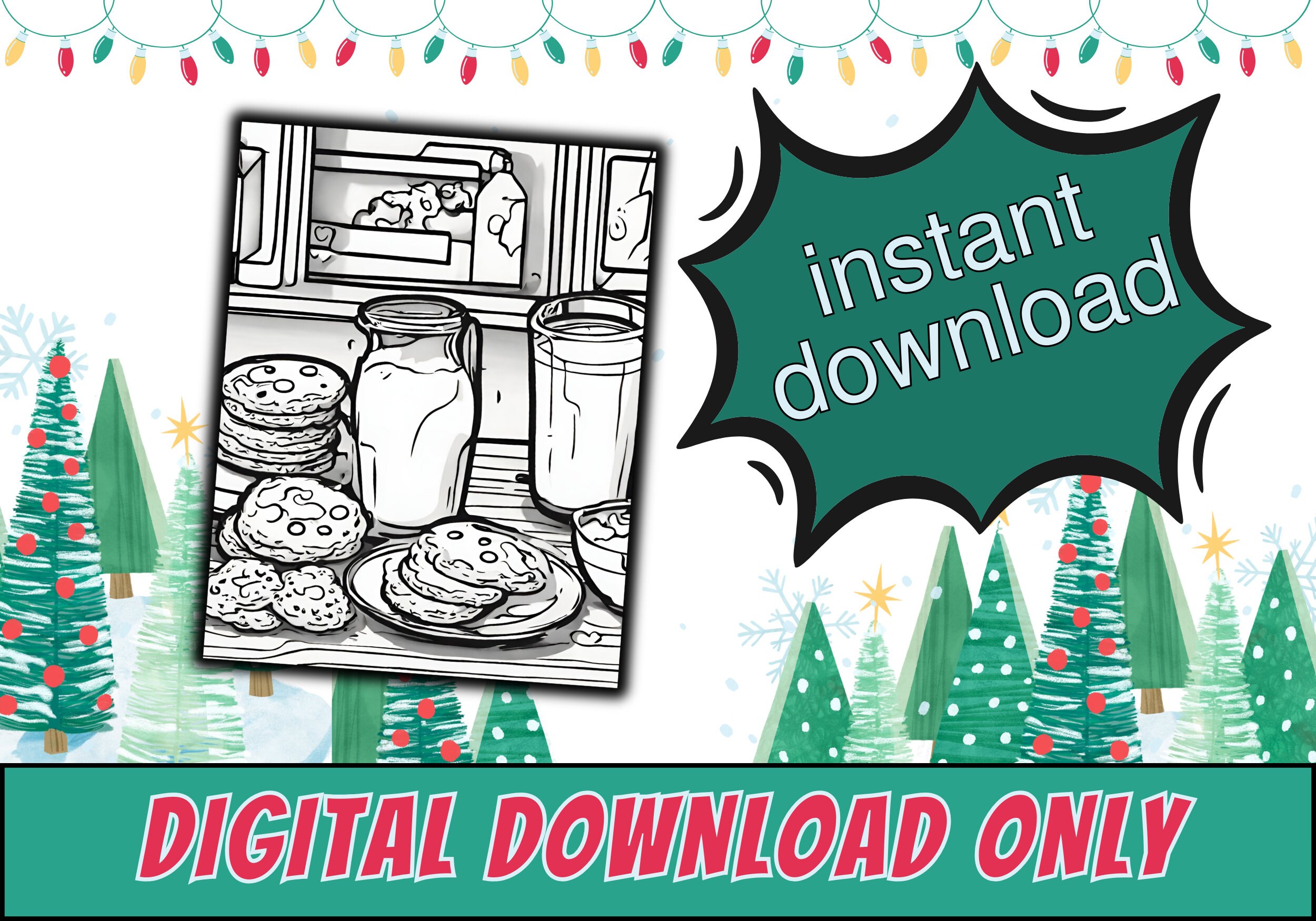 Christmas Coloring Pages, Set of 30 Printable Coloring Pages, Instant ...