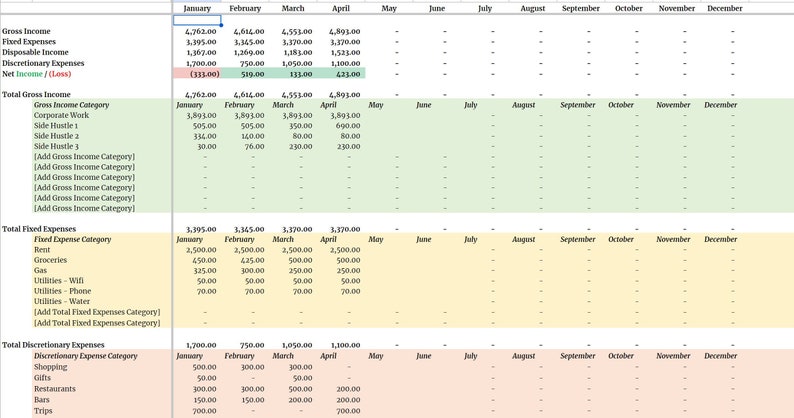 Monthly Income and Expense Tracker - Etsy