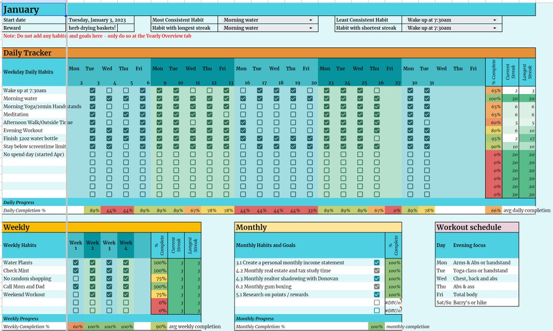 2024 Daily Habit Tracker (weekdays and Weekends) - Etsy
