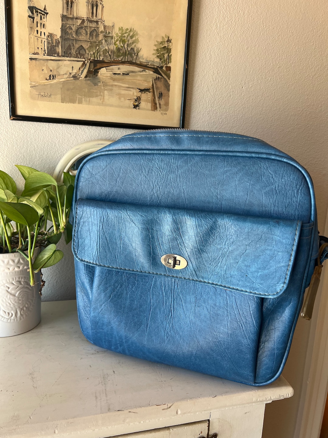 Retro Blue Vintage Samsonite Shoulder Travel Bag - Etsy