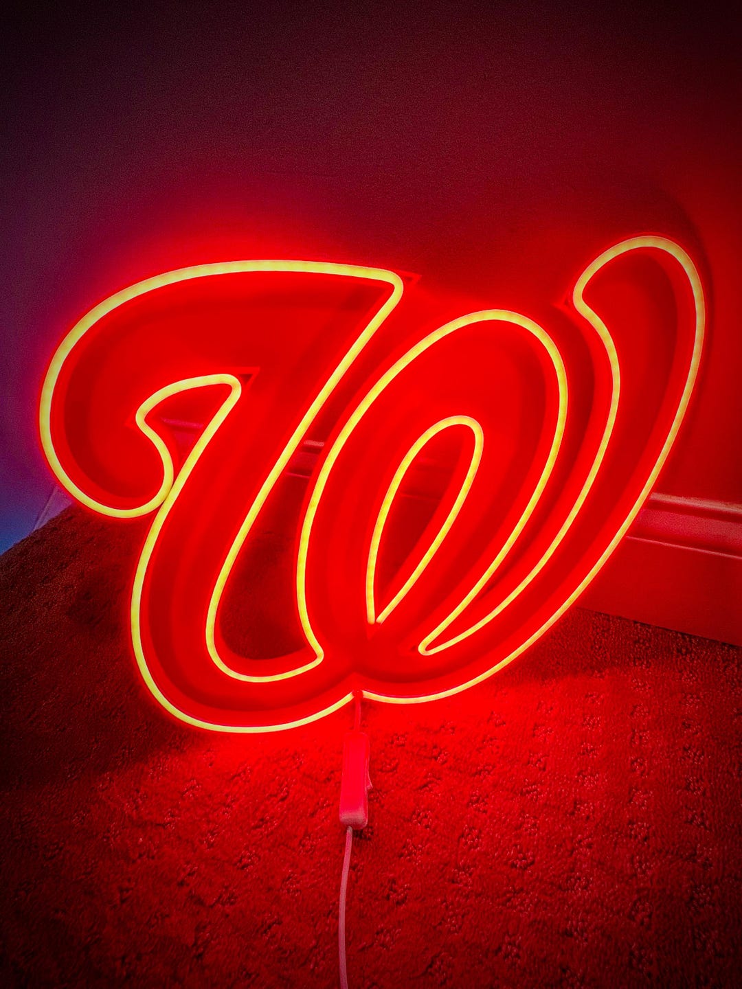 Washington Nationals LED Neon Sign – Red Baseball Wall Decor – Game ...
