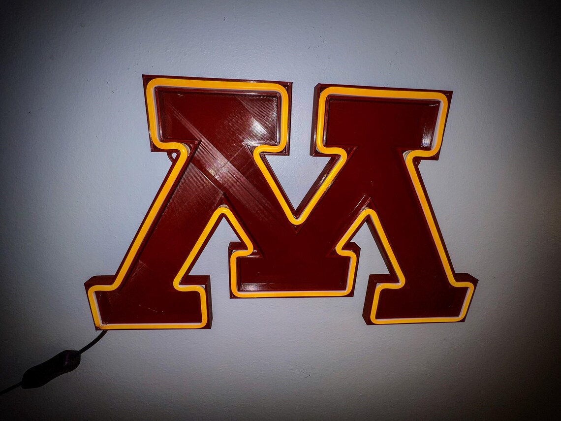 Minnesota Gophers LED Neon Sign – Maroon & Yellow College Wall Decor ...