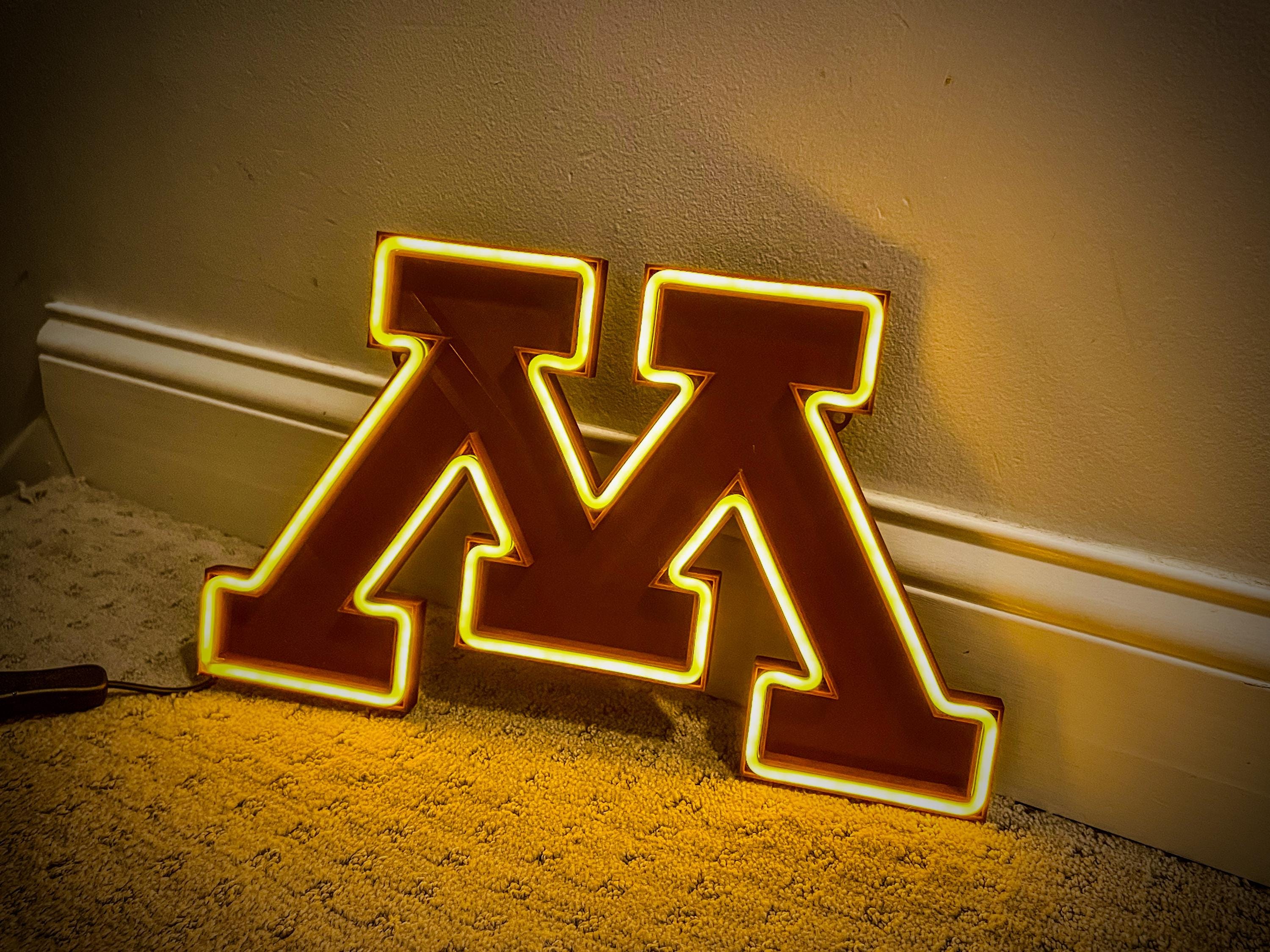Minnesota Gophers LED Neon Sign – Maroon & Yellow College Wall Decor ...