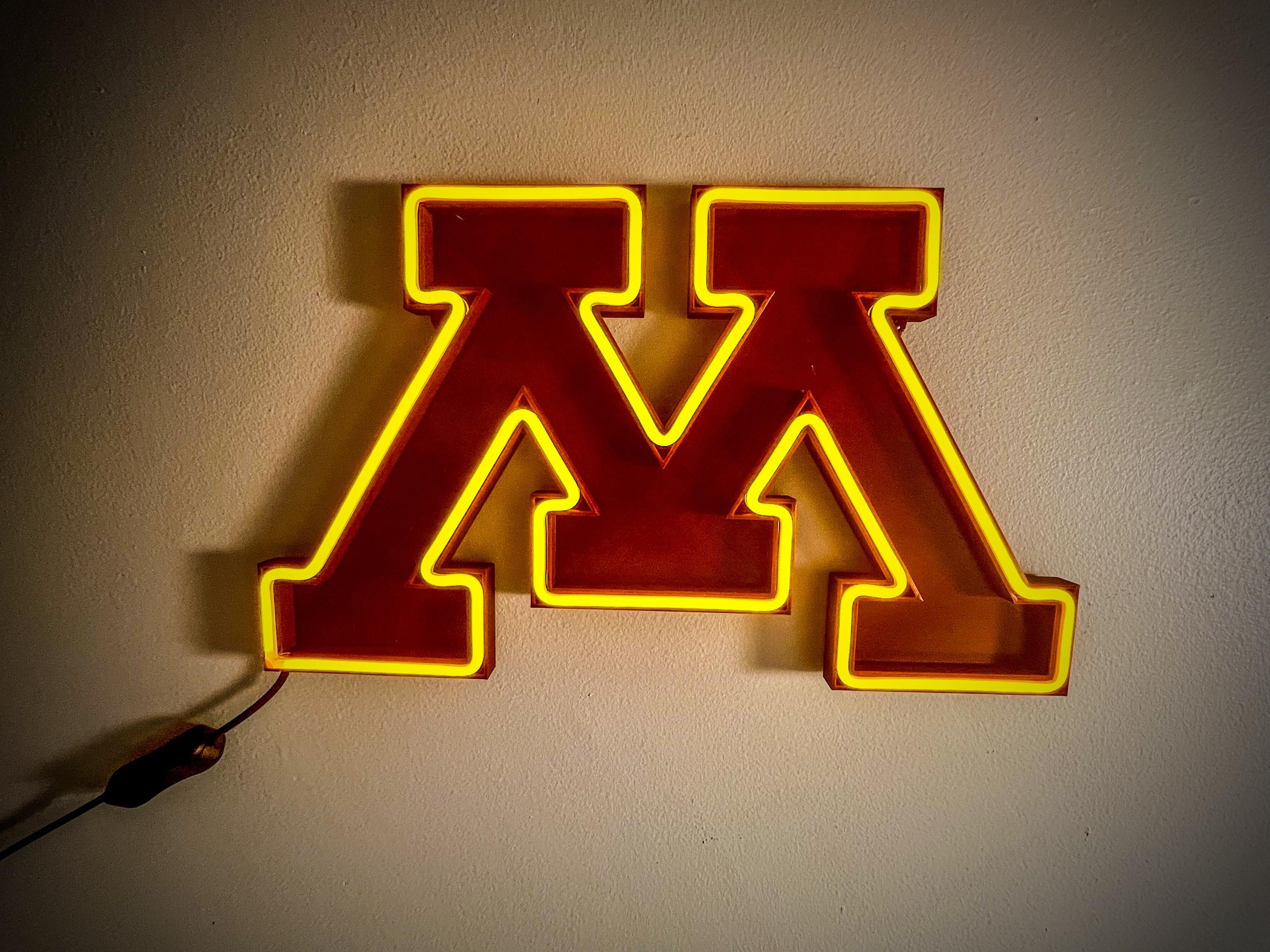 Minnesota Gophers LED Neon Sign – Maroon & Yellow College Wall Decor ...