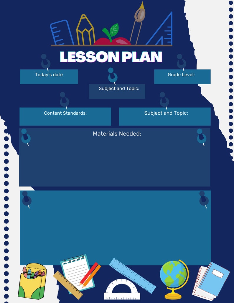 Lesson Plan for Teachers - Etsy