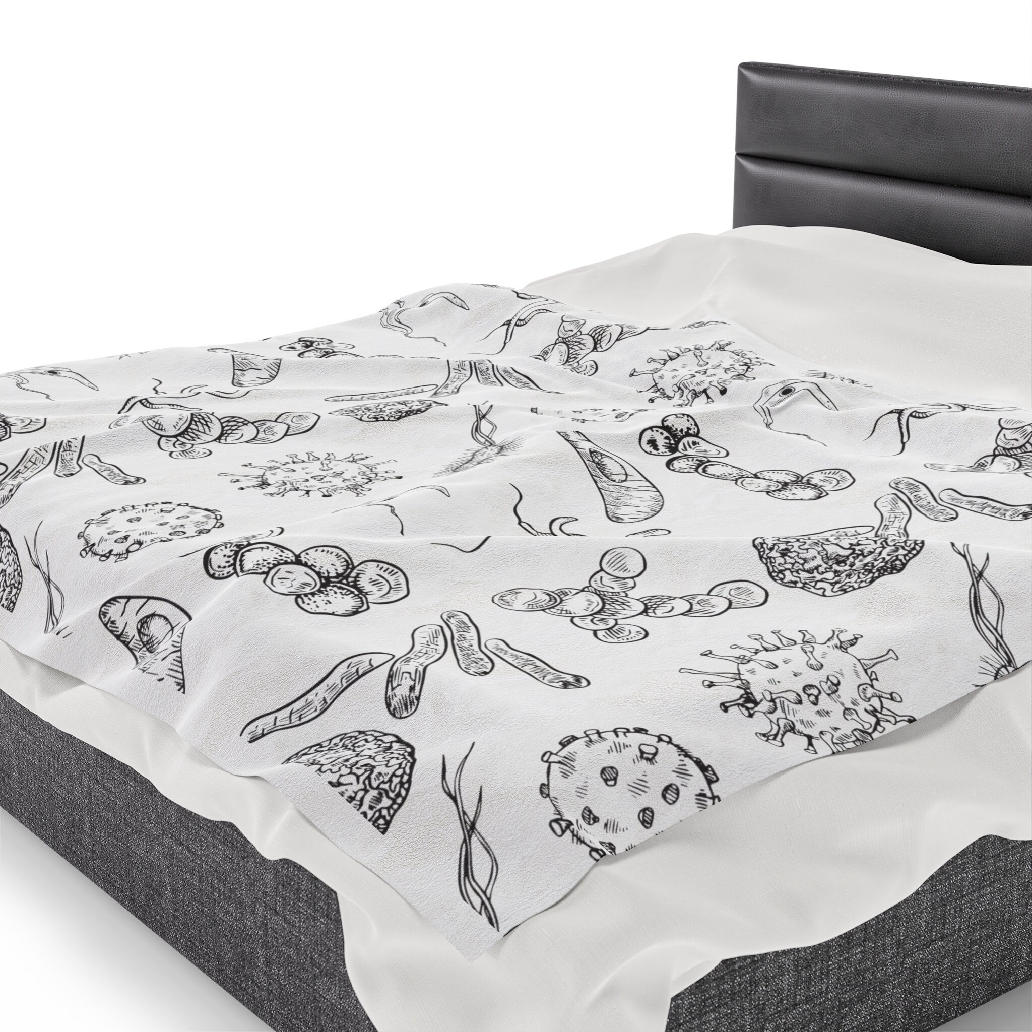 Microbiology Plush Blanket Science Blanket, Bacteria Art, Microbiology ...