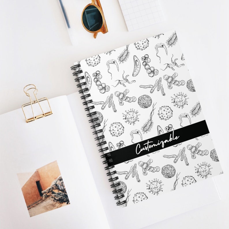 Customizable Realistic Microbes Spiral Notebook Microbiology, Medical ...