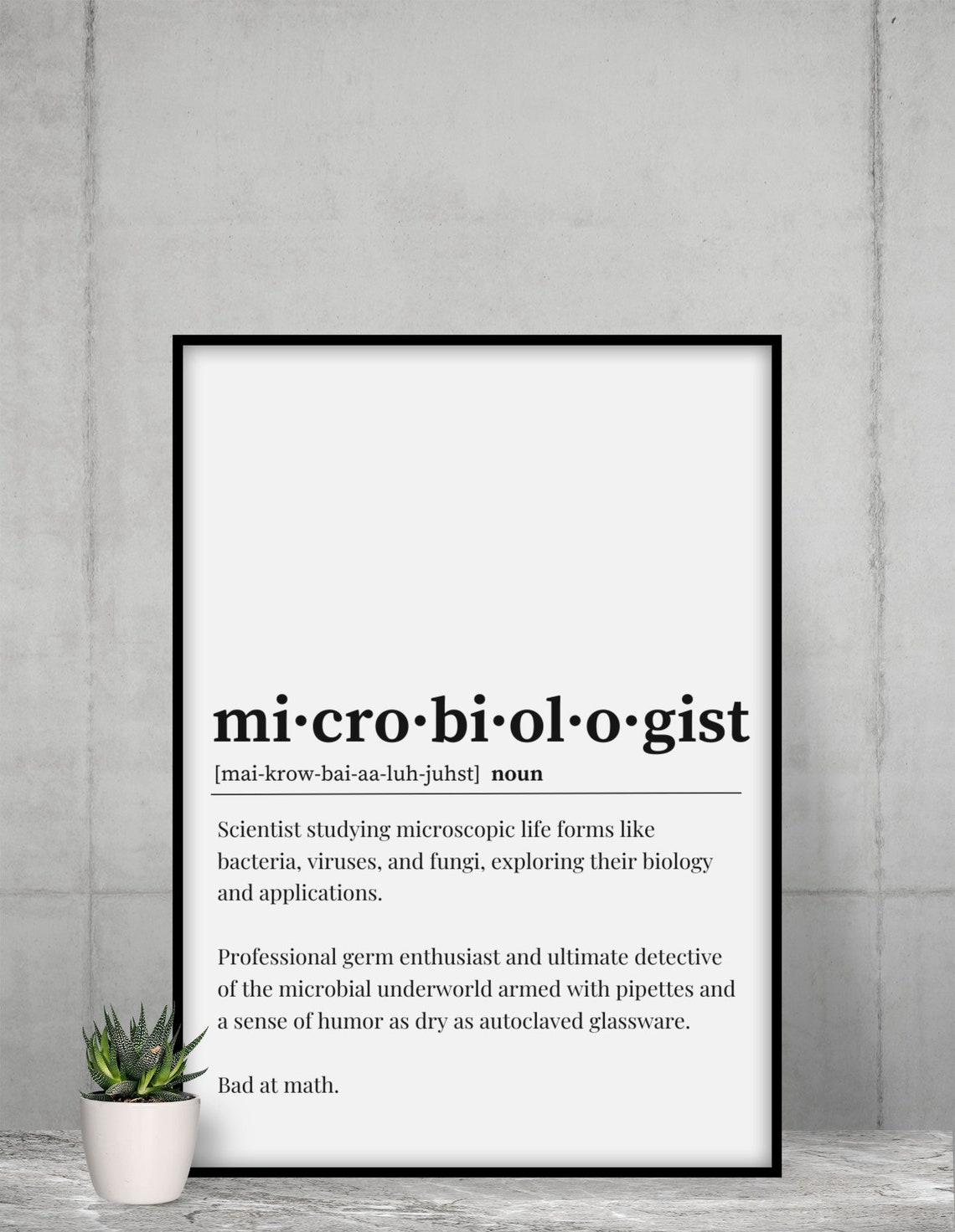 Microbiology Wall Art Science Decoration, Microbiologist Gift ...