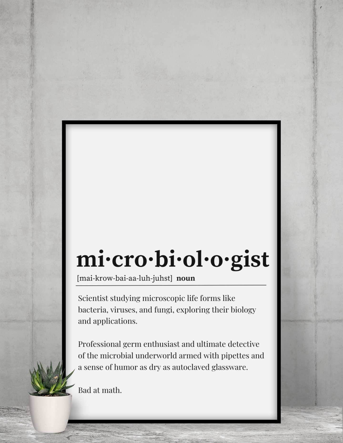 Microbiology Wall Art Science Decoration, Microbiologist Gift ...