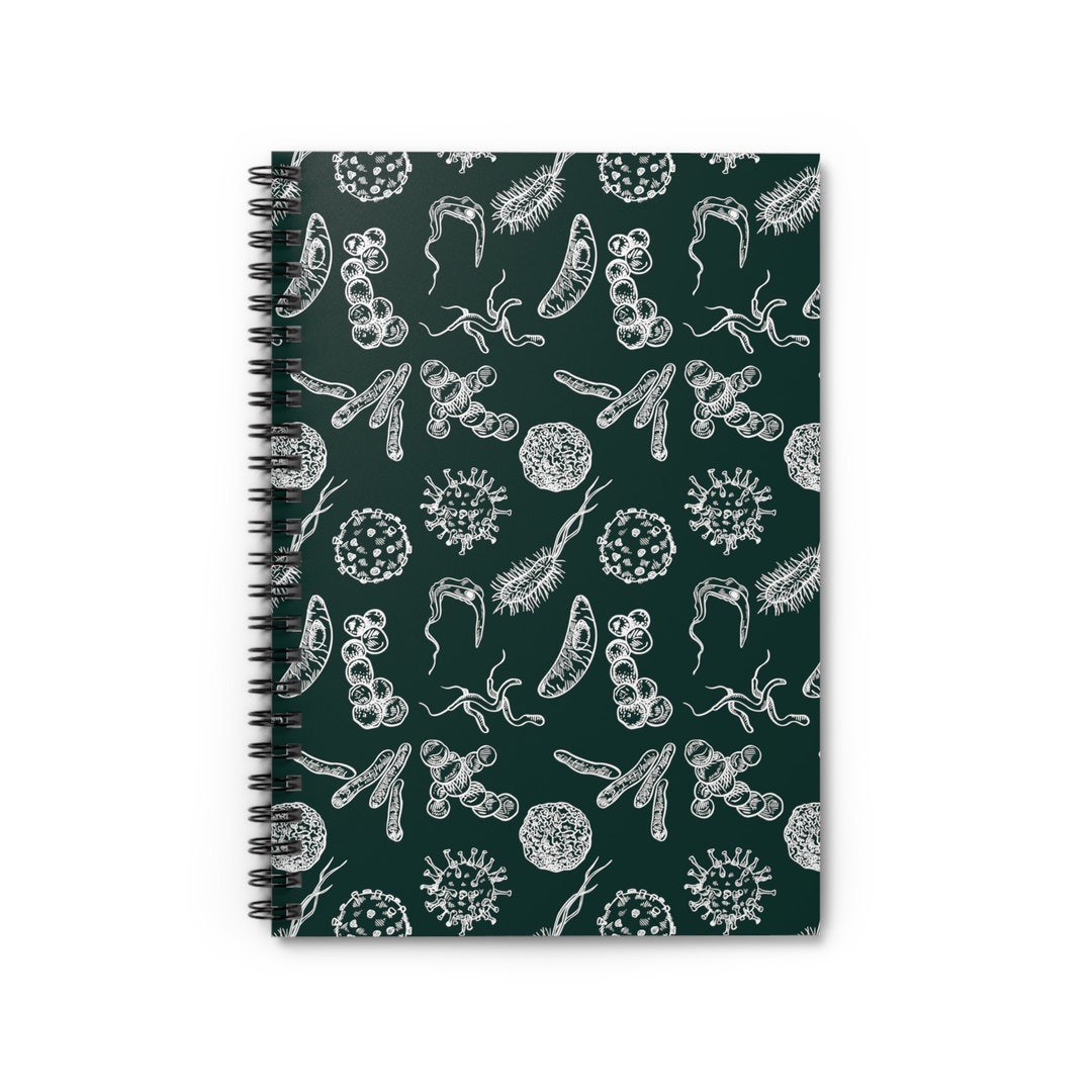 Realistic Microbiology Spiral Notebook Bacteria Art, Med Student ...