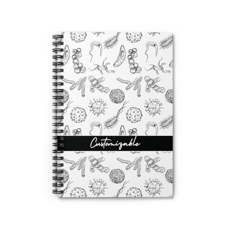 Customizable Realistic Microbes Spiral Notebook Microbiology, Medical ...