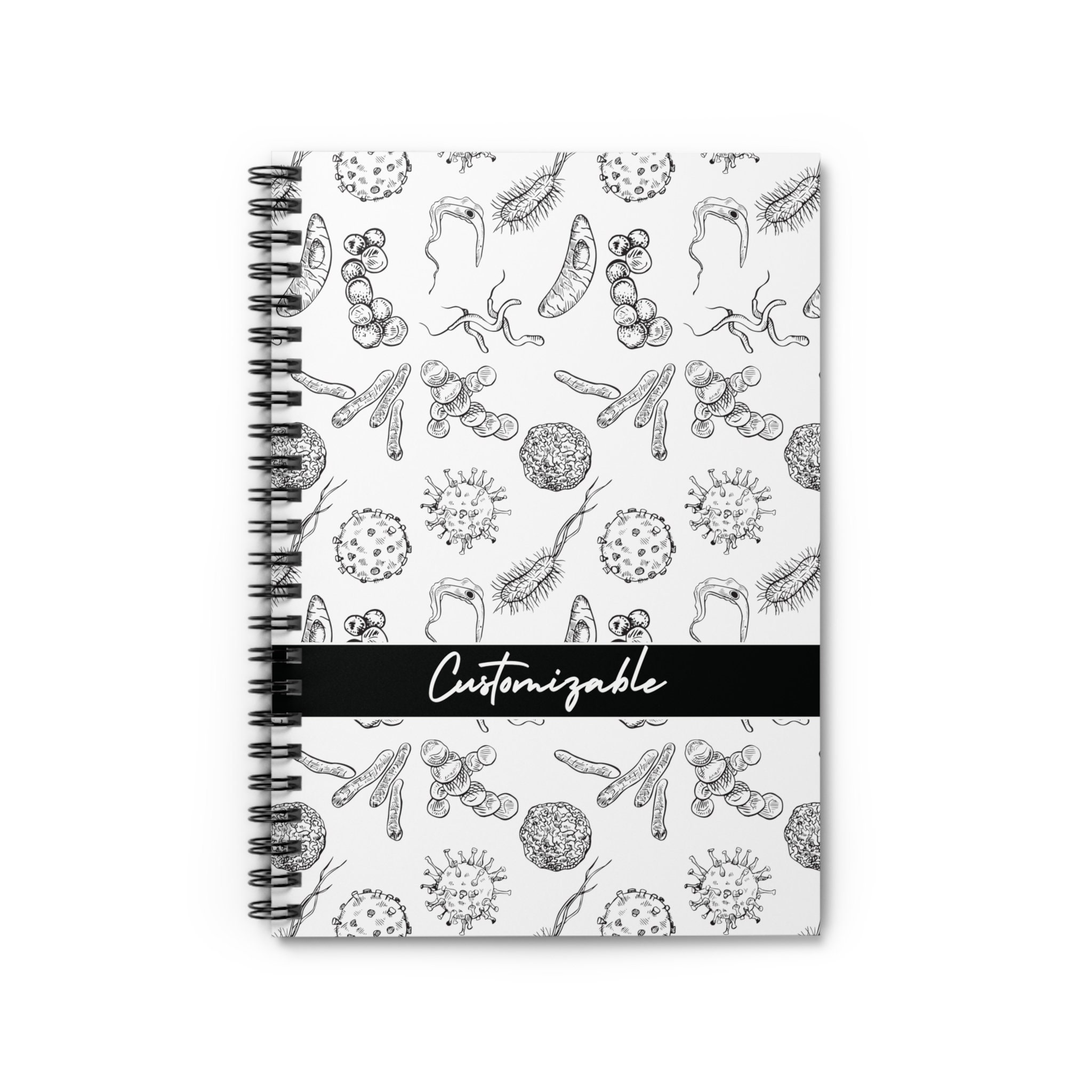 Customizable Realistic Microbes Spiral Notebook Microbiology, Medical ...