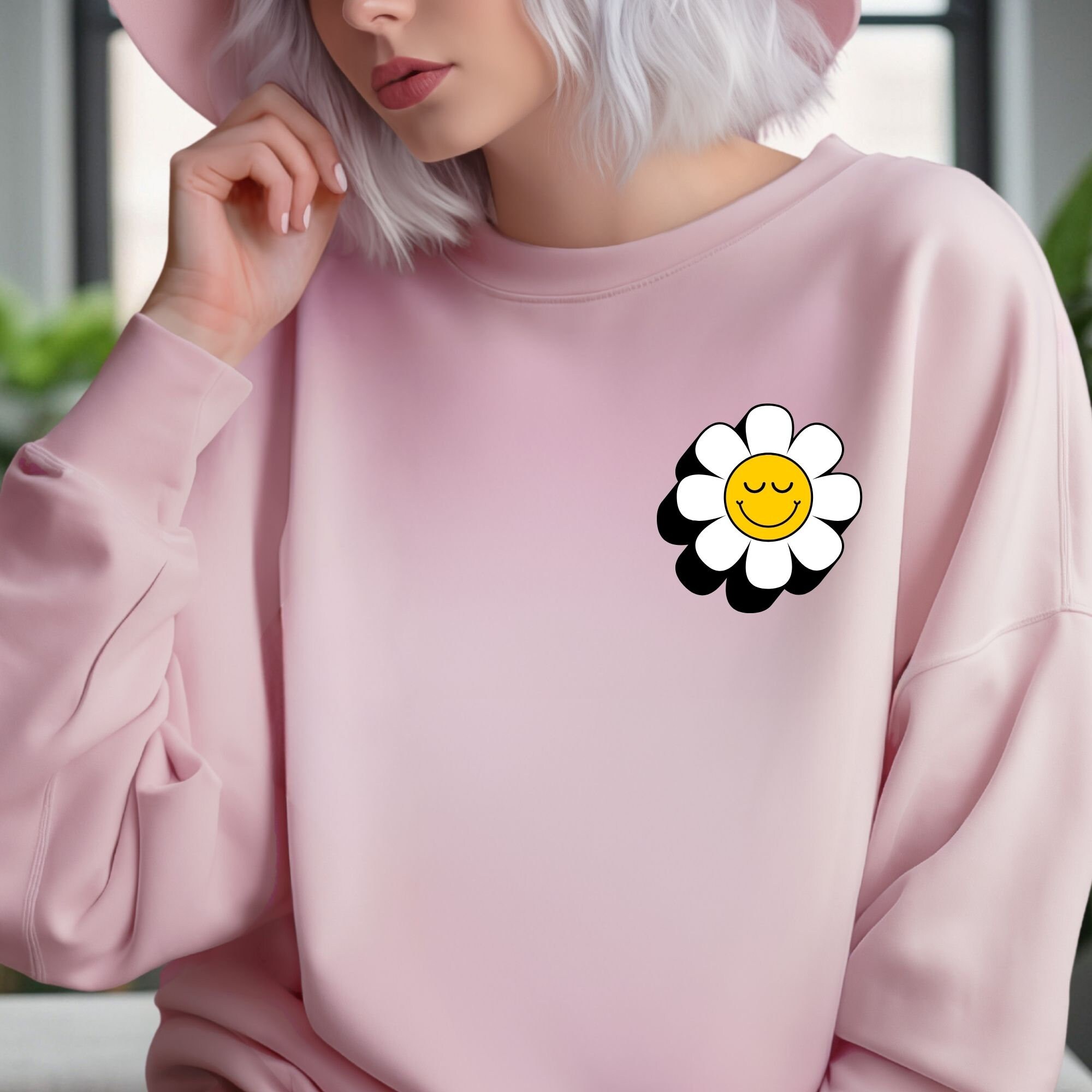 Retro Smiley Svg, Daisy Smiley Svg, Daisy With a Smiley Svg, Flower ...