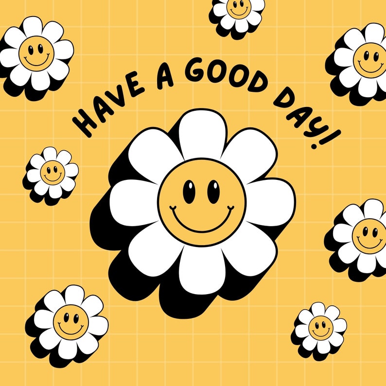 Retro Smiley Svg, Daisy Smiley Svg, Daisy With a Smiley Svg, Flower ...