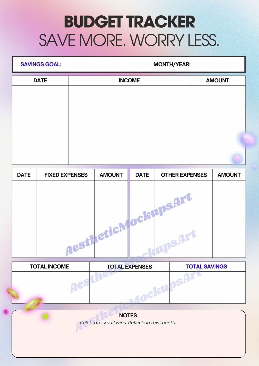 Savings Tracker Printable, Money Tracker, Expense Tracker, Savings ...
