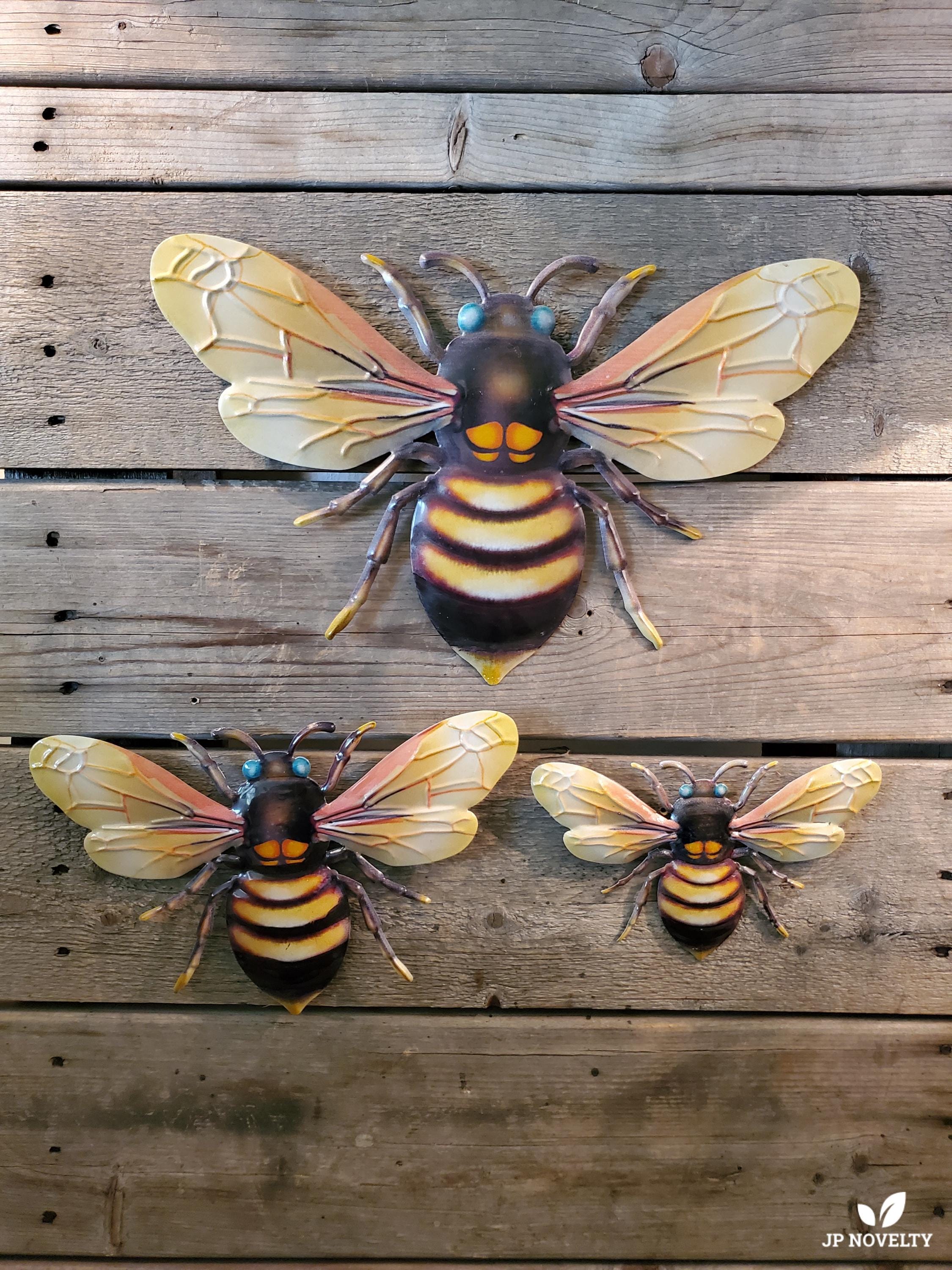 Garden Metal Wall Art, Bees Fence Decoration, Wall Hanging Home Decor ...
