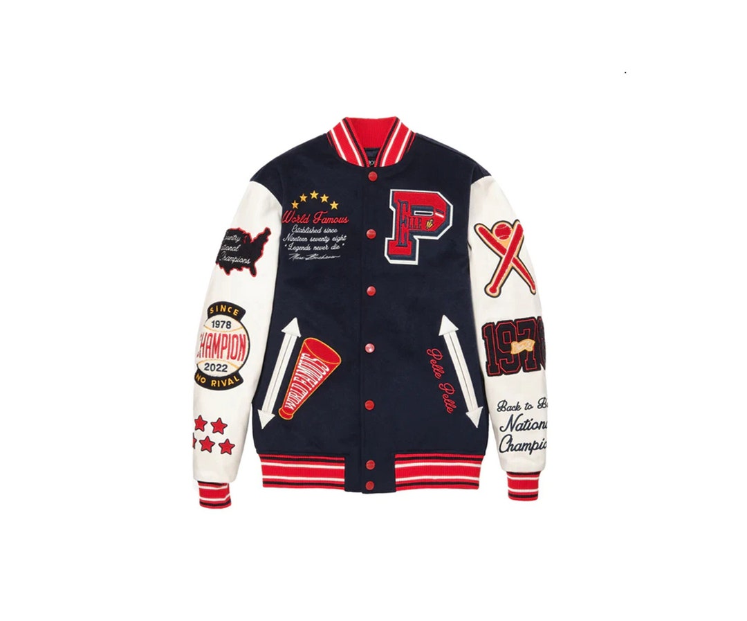 Vintage-inspired Varsity Jacket With Wool Body and Faux Leather Sleeves ...