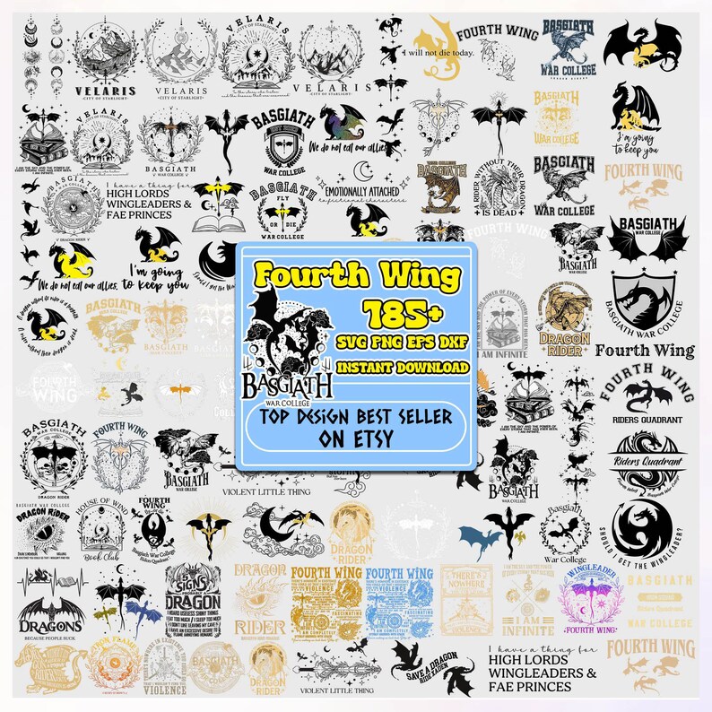 Sale Fourth Wing SVG Bundle, City of Starlight Svg, Dragon Rider Svg ...
