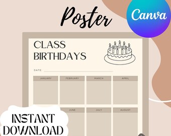 Boho Balloon Birthday Display Classroom Birthday Bulletin Board ...