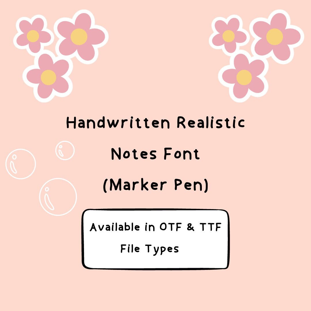 Realistic Handwritten Font, Digital Note Taking Font, Neat Handwritten ...