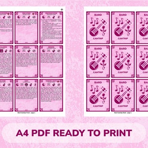 Bard Spell Cards for Dnd Dungeons and Dragons Game Accessories PDF for ...