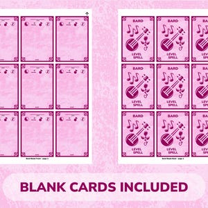 Bard Spell Cards for Dnd Dungeons and Dragons Game Accessories PDF for ...