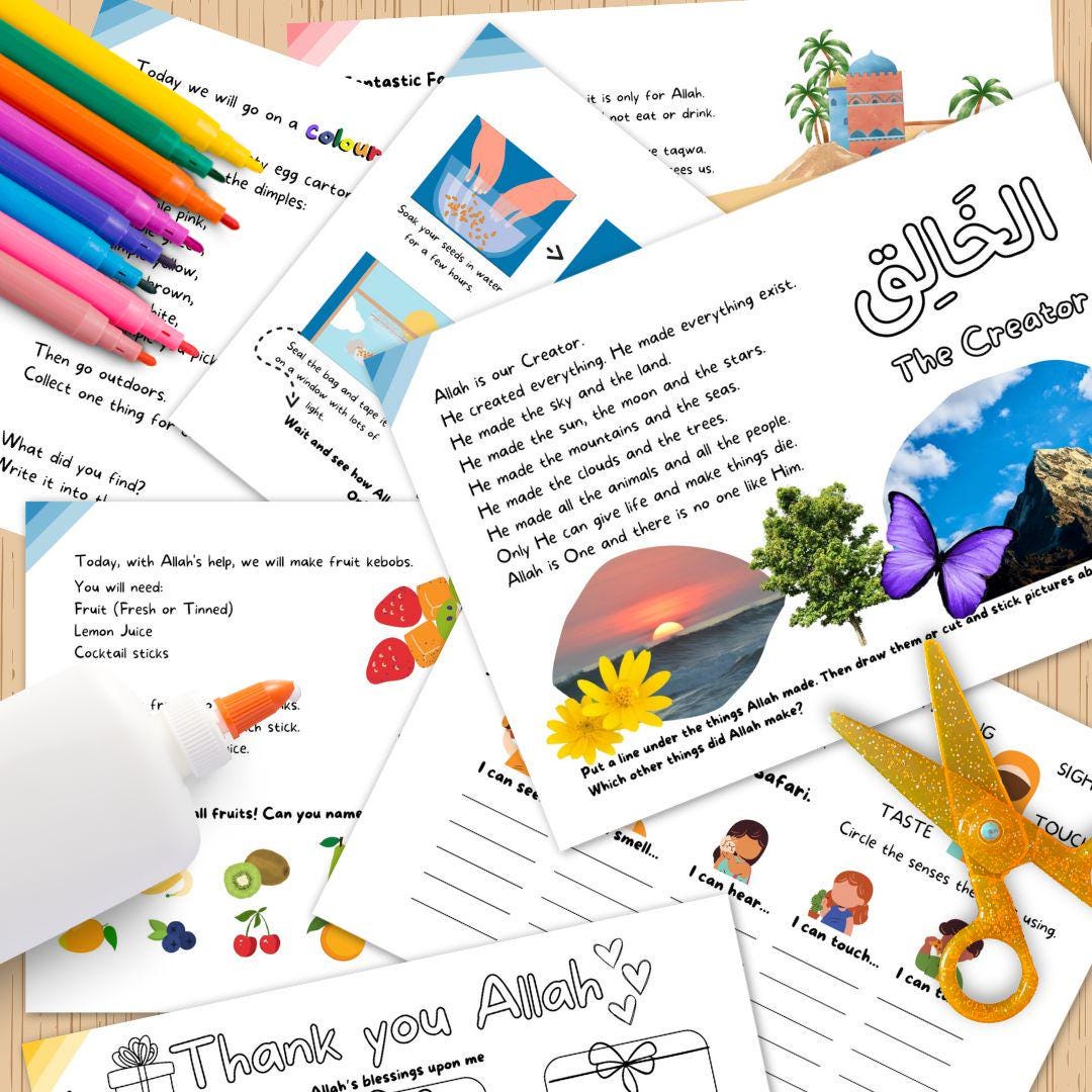 Easy Read Ramadan Activity Book, Islamic Worksheets, Allah’s Beautiful ...