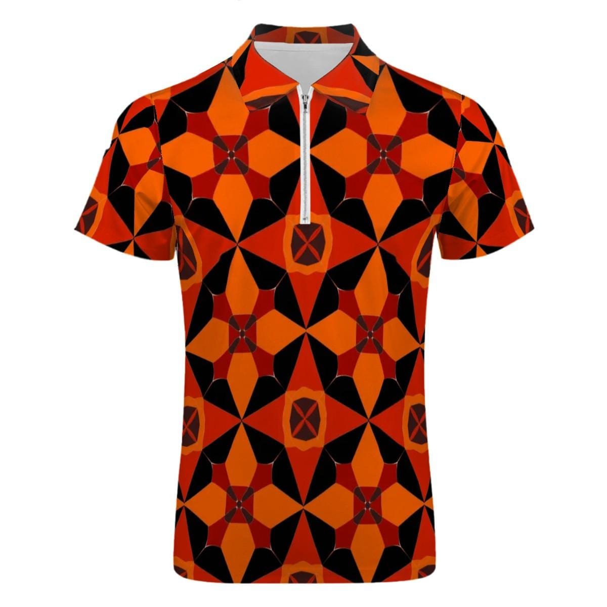 MCM Retro Polo Shirt - Atomic Design Groovy Slim Fit Zipper Polo Shirts ...