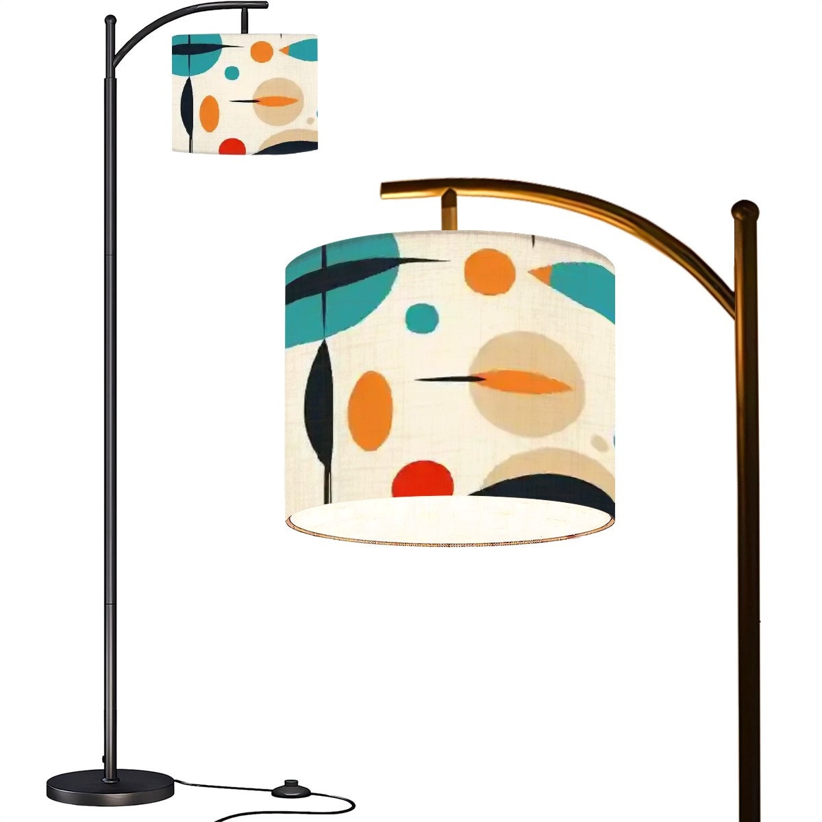 MCM Atomic Floor Lamp - Atomic Mid Century Design Light - Etsy