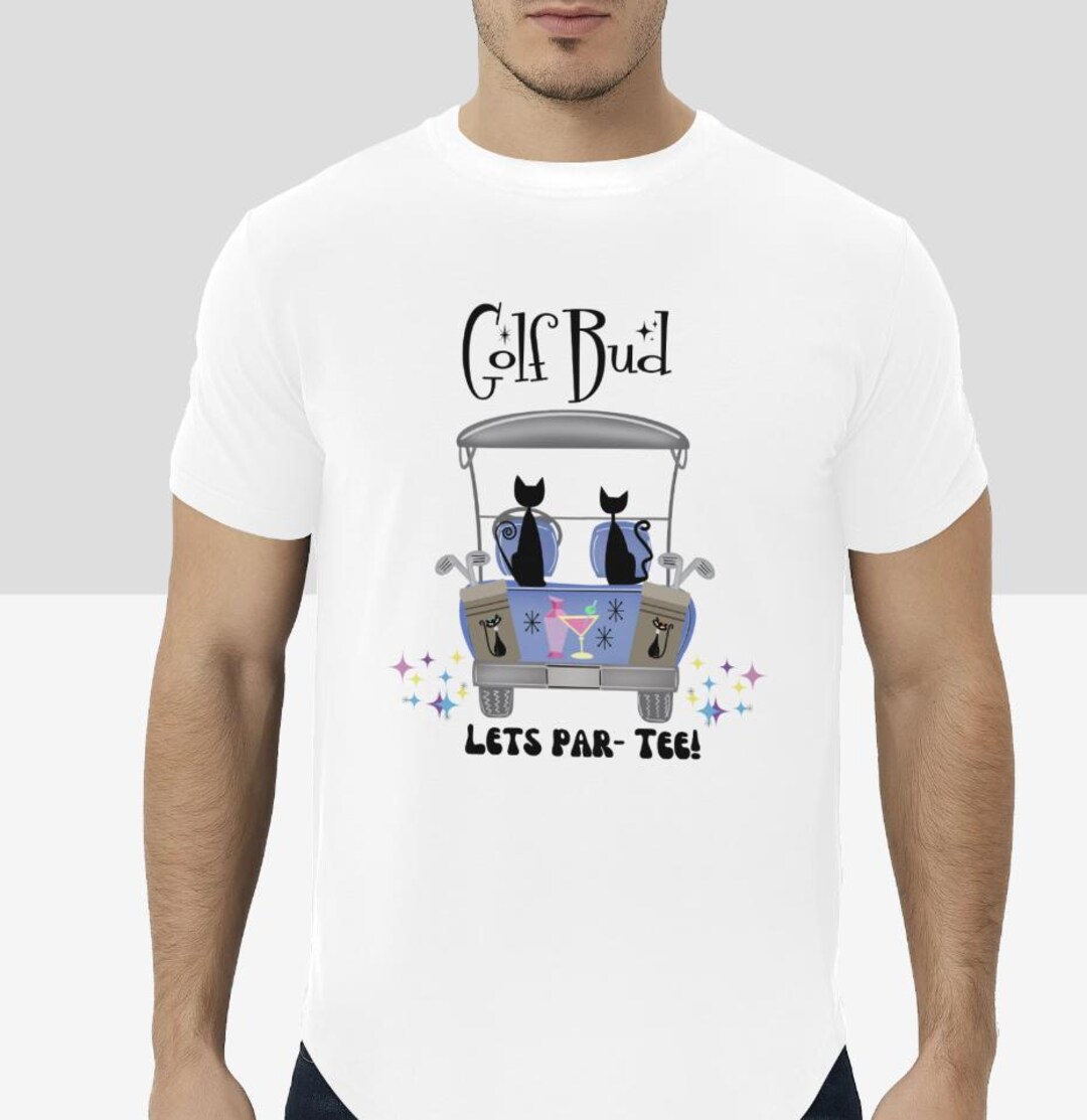 MCM Mens Golf Shirt, Atomic Cat Lets Par Tee Golf T-shirt, Mid-century ...