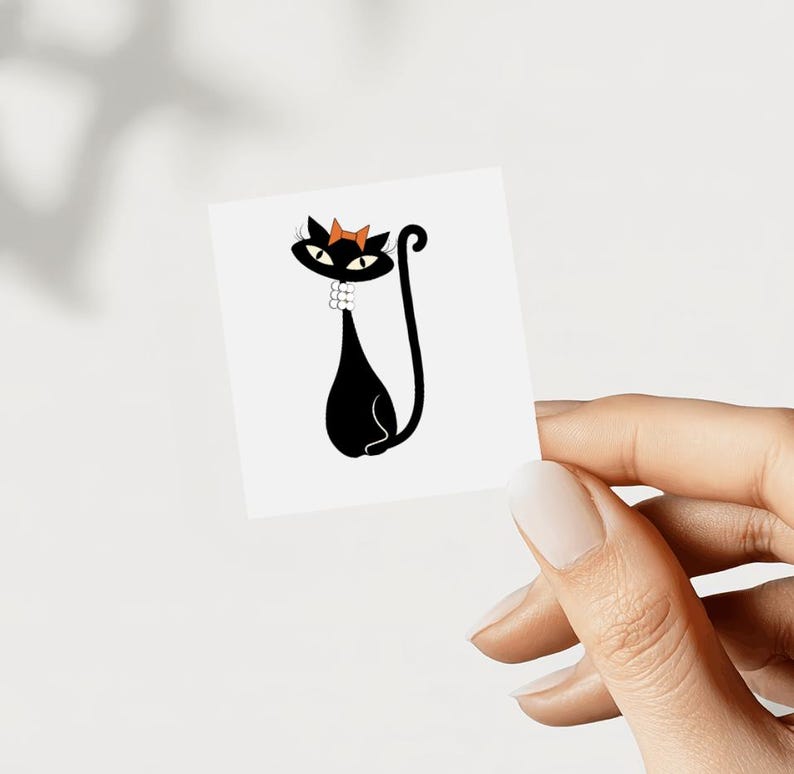 Atomic Cat Temporary Tattoo - MCM Tattoo - Mid Century Modern Tattoo ...