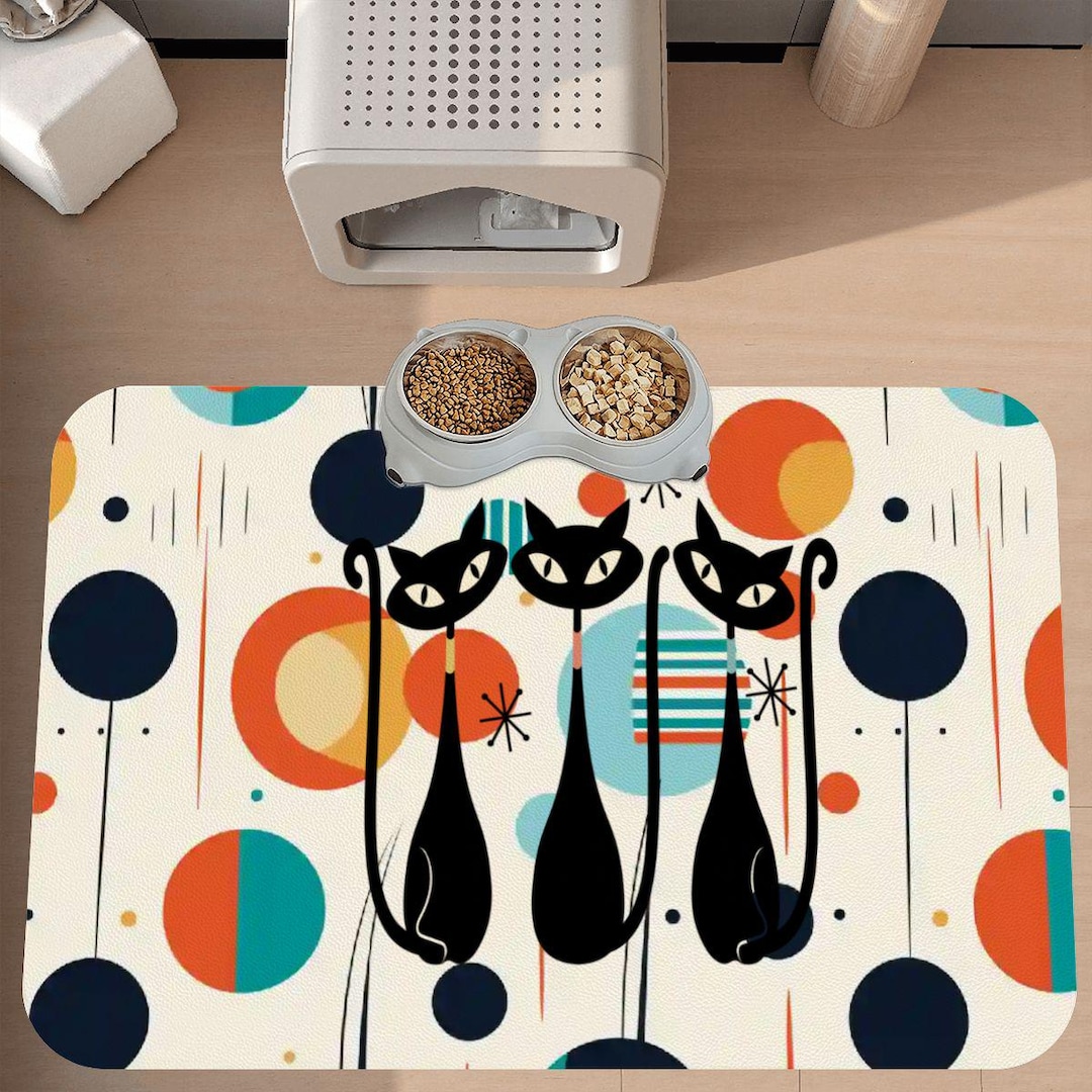 Atomic Cat Pet Mat- Vegan Leather- Non Skid Backing - Etsy