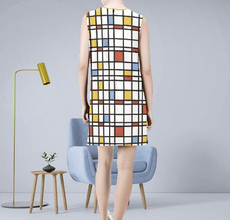 1960s Mondrian Abstract Shift Dress -groovy Red, Yellow, and Blue Mid ...
